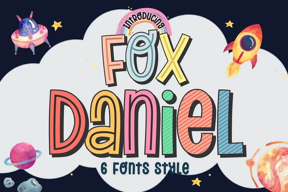 Fox Daniel : 6 Font Styles | FreeForFonts